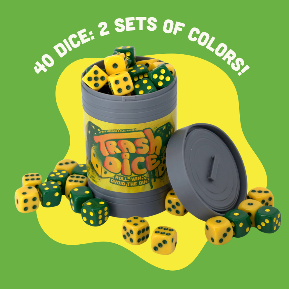 Trash Dice - Fast-Paced Family Dice Game | 2-Player Board & Dice Set ...